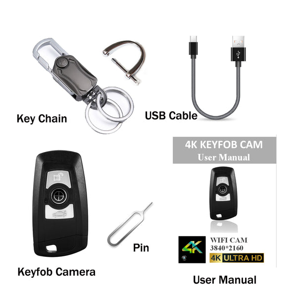 The most high-definition 4K car key spy hidden camera 3840x2160 resolu ...